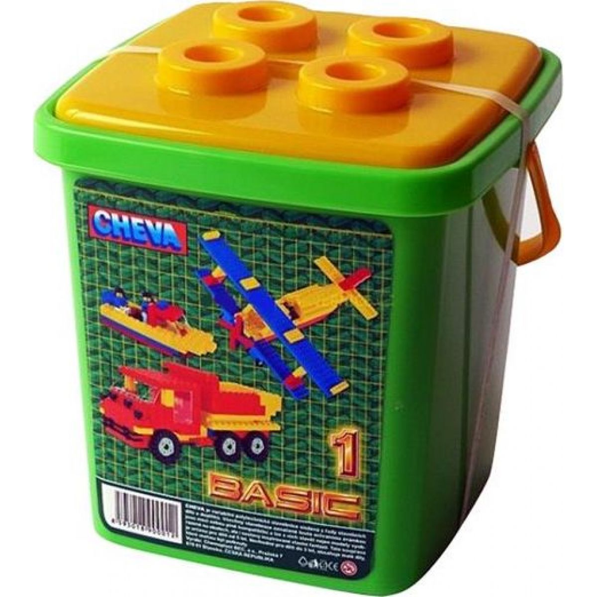 Cheva Stavebnice Basic Transport v kýblíku 309 dílků | 4KIDS.cz