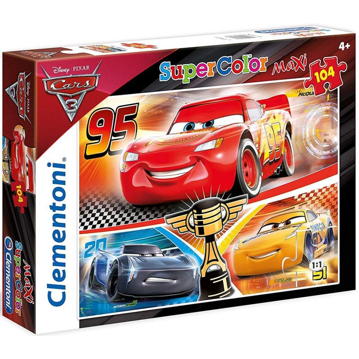 Clementoni Cars Puzzle Supercolor Maxi 104 dílků | 4KIDS.cz