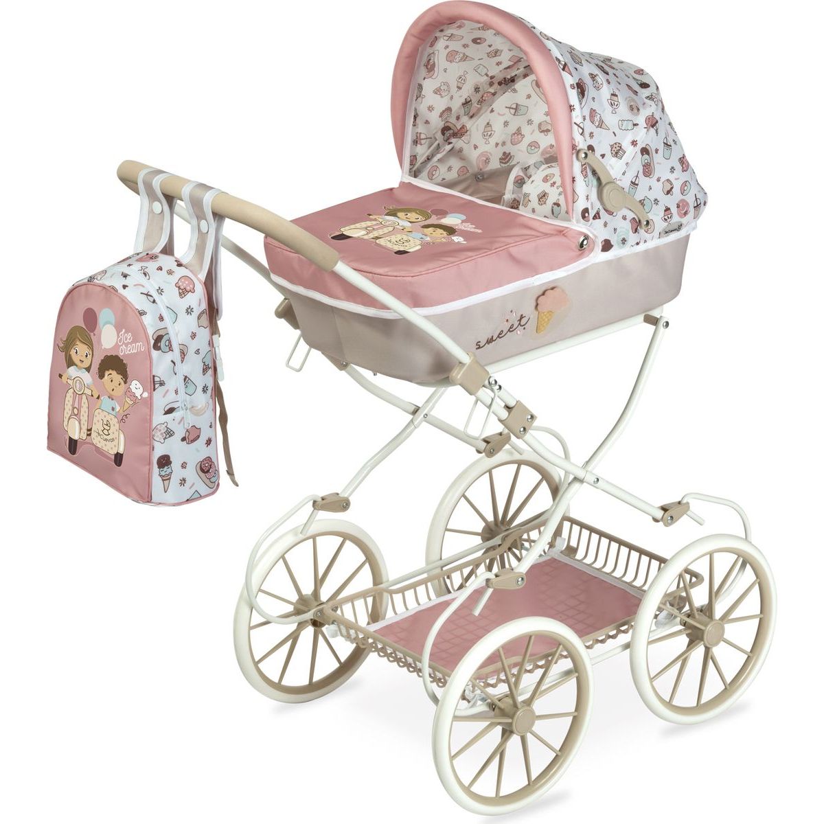 DeCuevas Skládací kočárek pro panenky s batůžkem Sweet - 81 cm | 4KIDS.cz