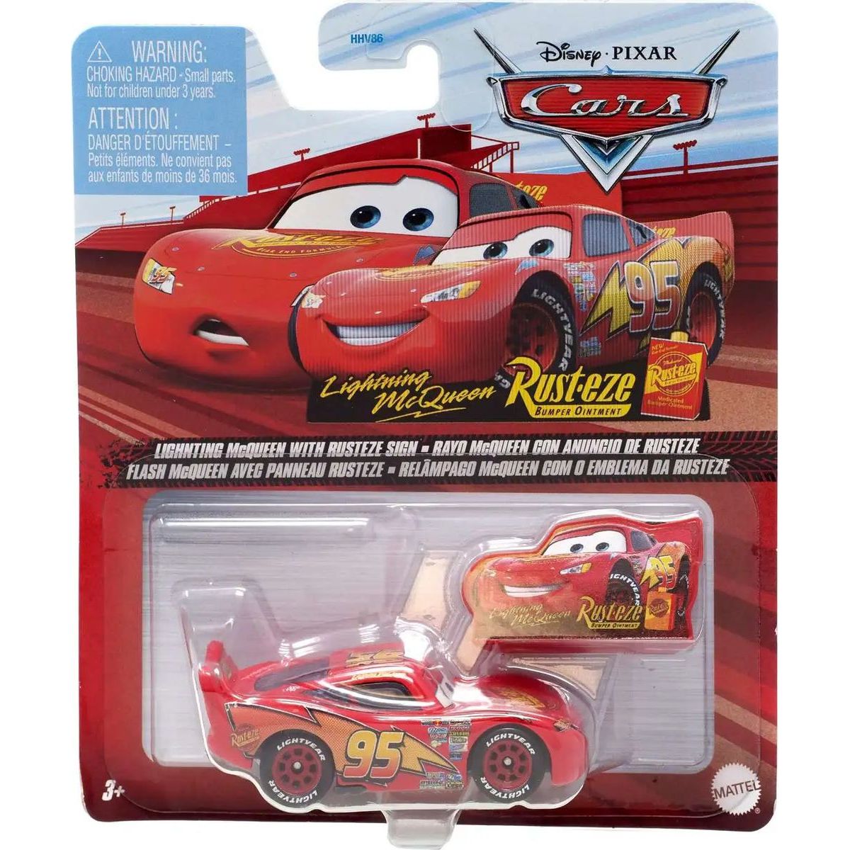 Mattel Cars 3 Auta Lightning McQueen With Rusteze Sign | 4KIDS.cz