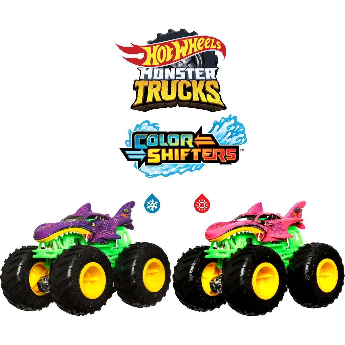 Mattel Hot Wheels Monster Trucks Color Shifters 9 cm Shark Wreak ...