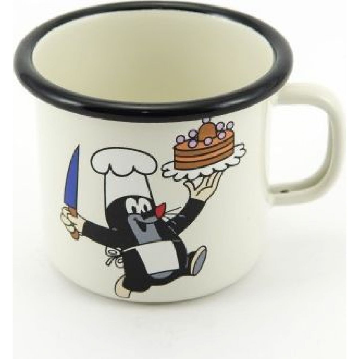 Metalac Smaltovaný hrnek s Krtečkem Bílý 7 x 7 | 4KIDS.cz