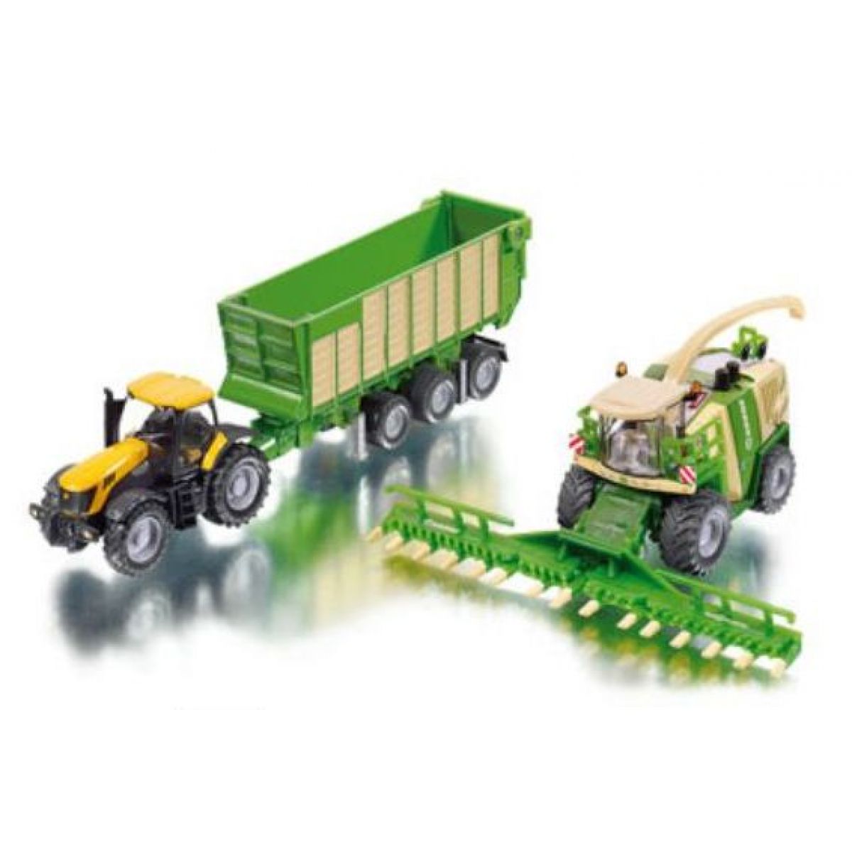 SIKU Farmer 1812 - Farmer set - Řezačka Krone a traktor JCB s vlekem ...