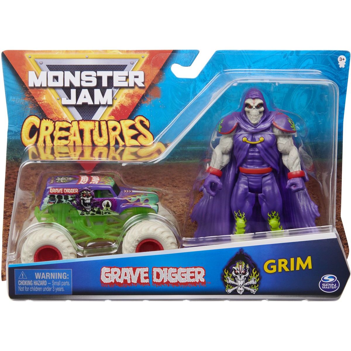 Spin Master Monster Jam kovové auto s figurkou Grave Digger a Grim bílé ...